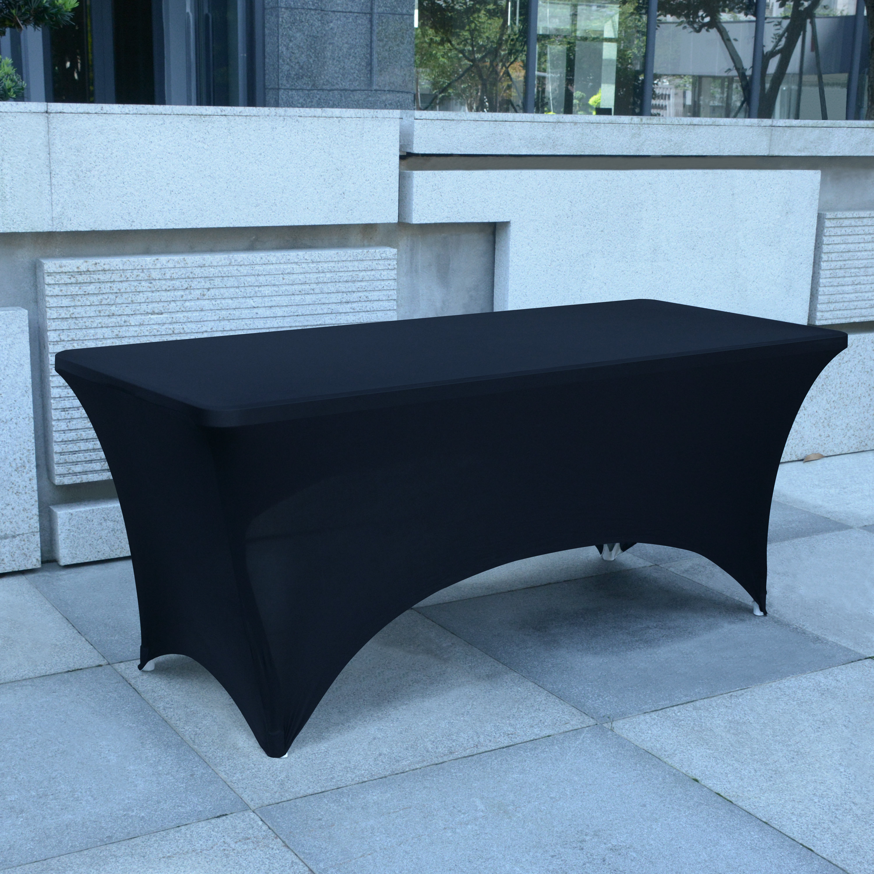 Luxdecor 72" 6ft Outdoor Banquet Events Party Portable Rectangular Plastic Folding Tables With ...